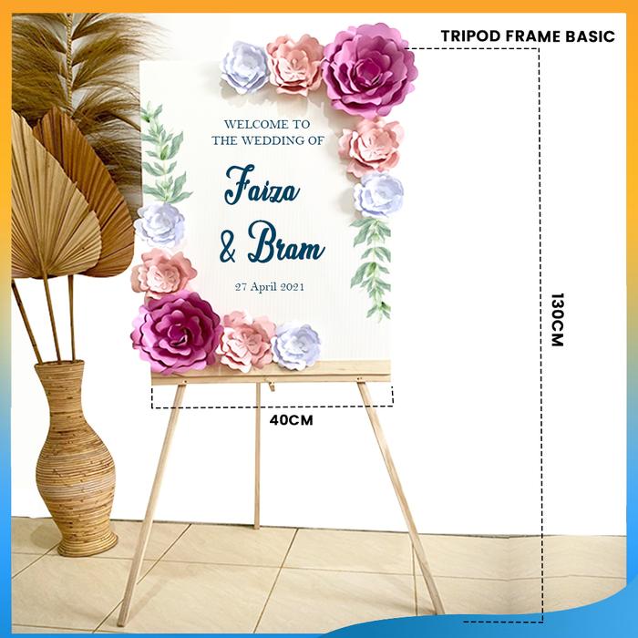 Promo Standing Papan Bunga Kertas Wedding Sign Birthday 60x80 cm - Tema ...