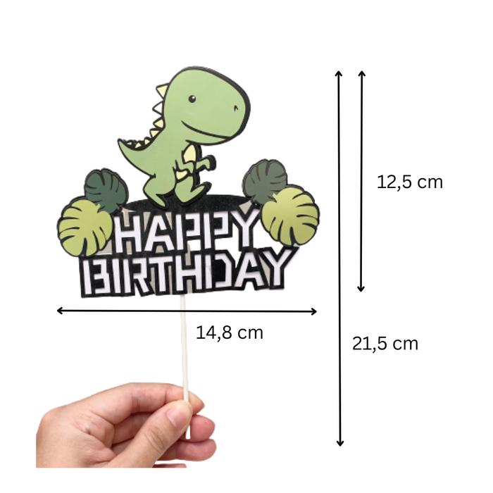 Jual Cake Topper Happy Birthday HBD Dinosaurs Trex / Tusukan kue ...