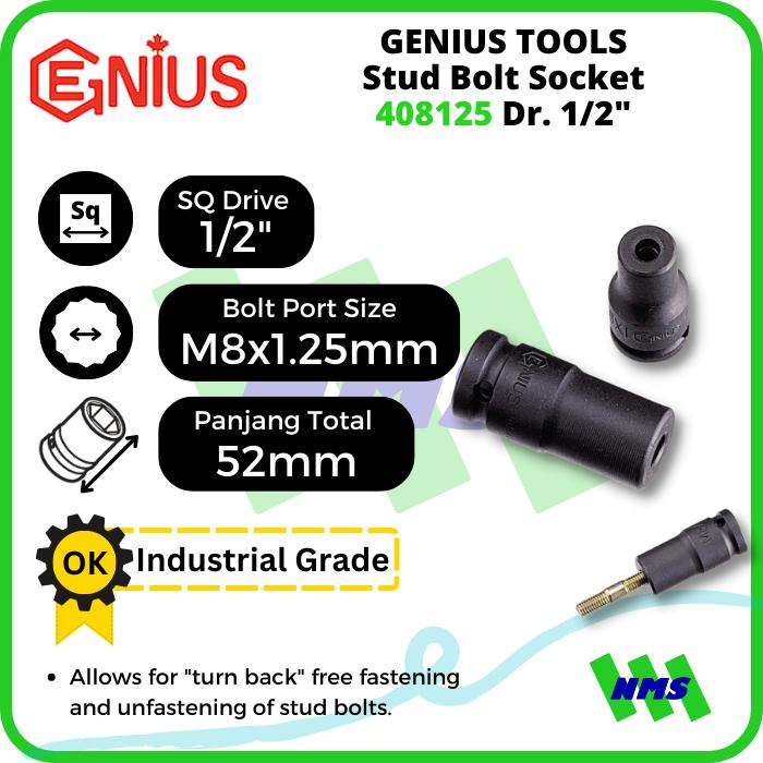Jual Kunci Soket Socket GENIUS TOOLS Stud Bolt Socket 408125 Dr. 1/2 ...