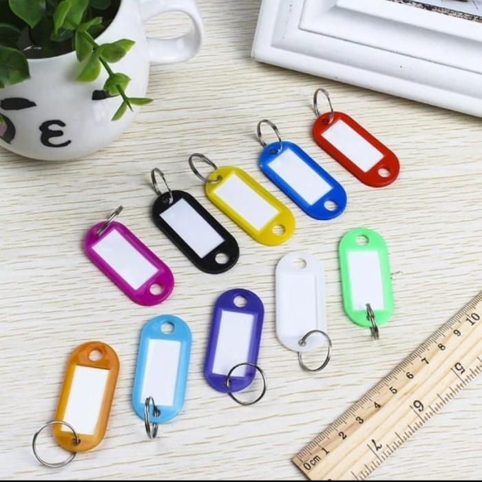 Jual Gantungan Kunci Label Tag Nama Key Ring Plastik Name Tag Loker ...