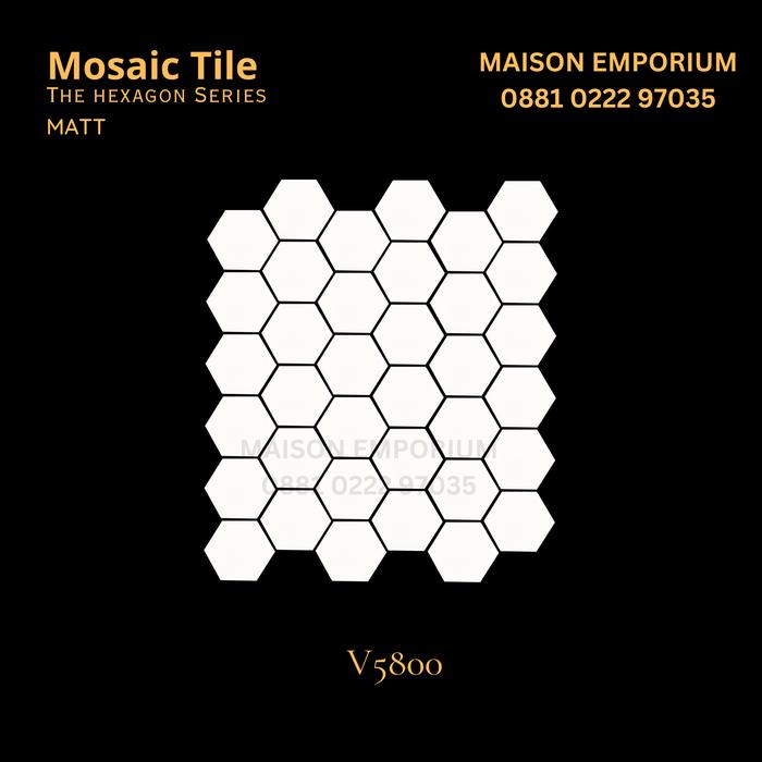 Jual MOSAIC KERAMIK VIVA HEXAGON PUTIH MARMER / mozaic mosaik mozaik ...