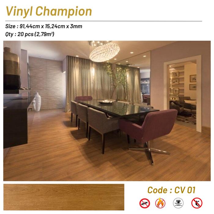 Jual Vinyl Flooring Merk Champion @2,79m2 Harga PROMO Terpasang 150K/m2 ...