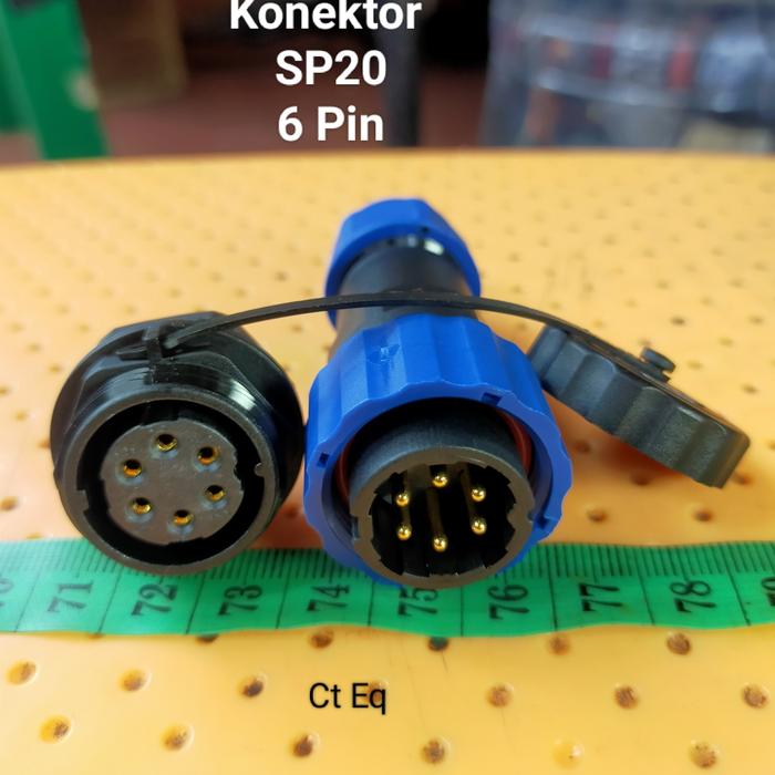 Jual Konektor SP20 6 Pin Plug n Socket IP68 Panel Mount konektor Steker ...