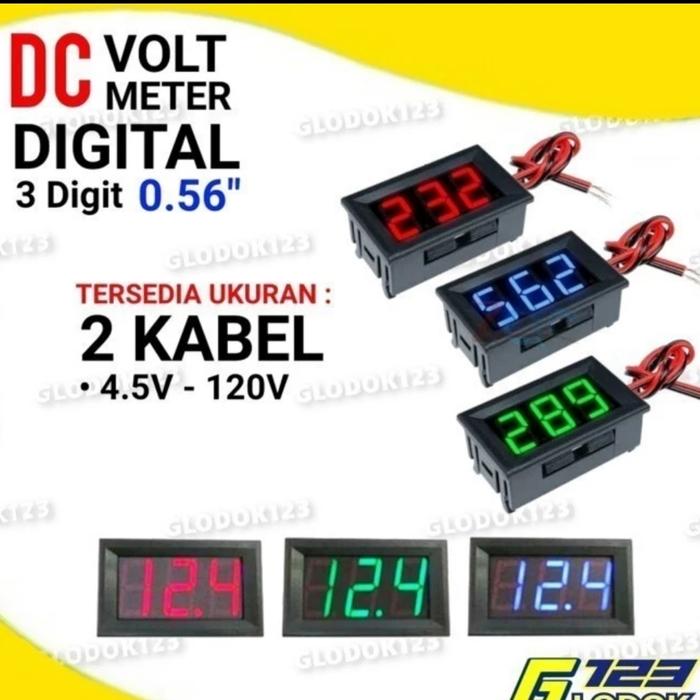 Jual Vol meter 2 kabel 0-100v 0.56 inch volt meter 100V - Kota Depok ...