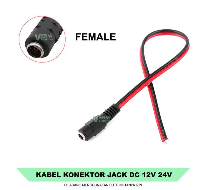 Jual Kabel Konektor Jack DC 12V 24V Power Supply Lampu LED Strip Neon ...