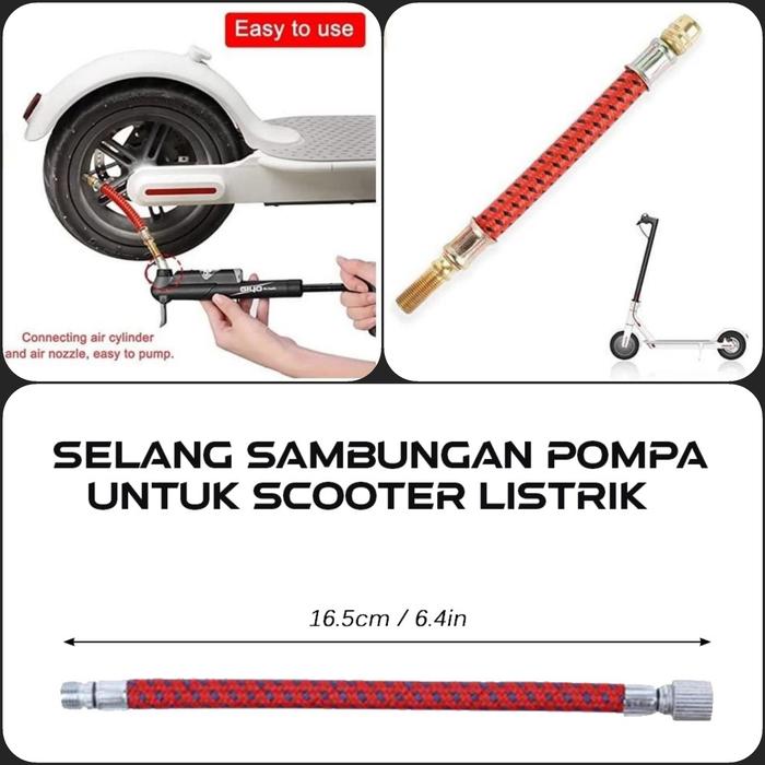 Jual Selang Pompa Ban Scooter Listrik Sepeda Bike Pump Extension Hose ...