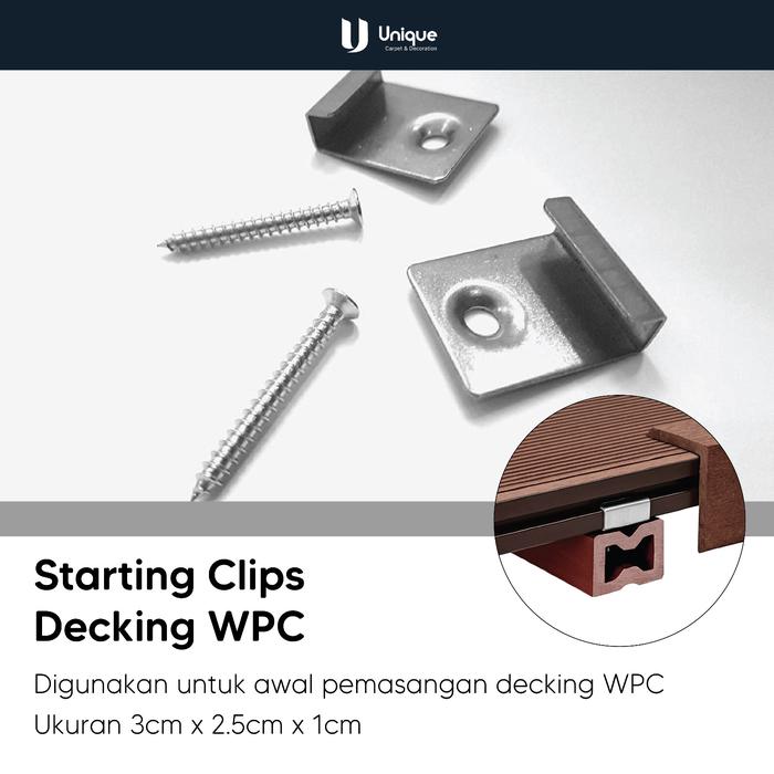 Jual Starting Clip Decking / End Clip WPC Decking / Aksesories Deck ...