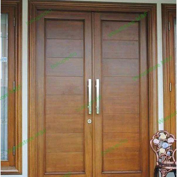 Jual Pintu rumah 2 pintu minimalis dari kayu jati solid - Kota Depok ...