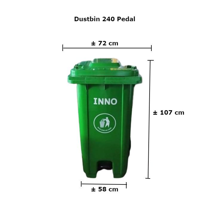 Promo Dustbin 240/120 Liter Pedal / Tanpa Pedal - Tong Tempat Sampah 2 ...