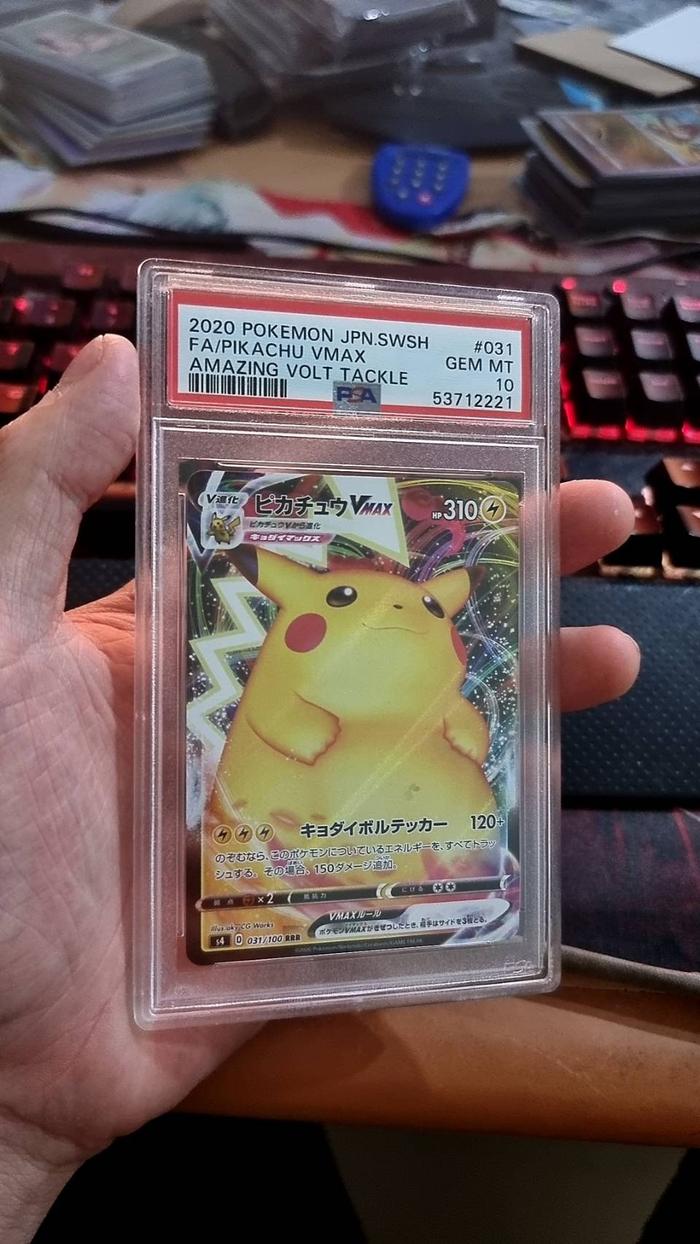 Jual 2020 Pokemon Jap SWSH Amazing Volt Tackle #031 FA Pikachu VMAX PSA ...