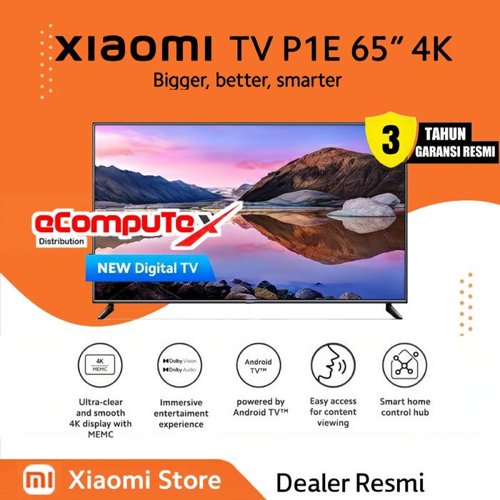 Jual XIAOMI TV P1E 65 INCH SMART TV ANDROID UHD 4K MI HDR10 DOLBY -RESMI - Kota Makassar ...