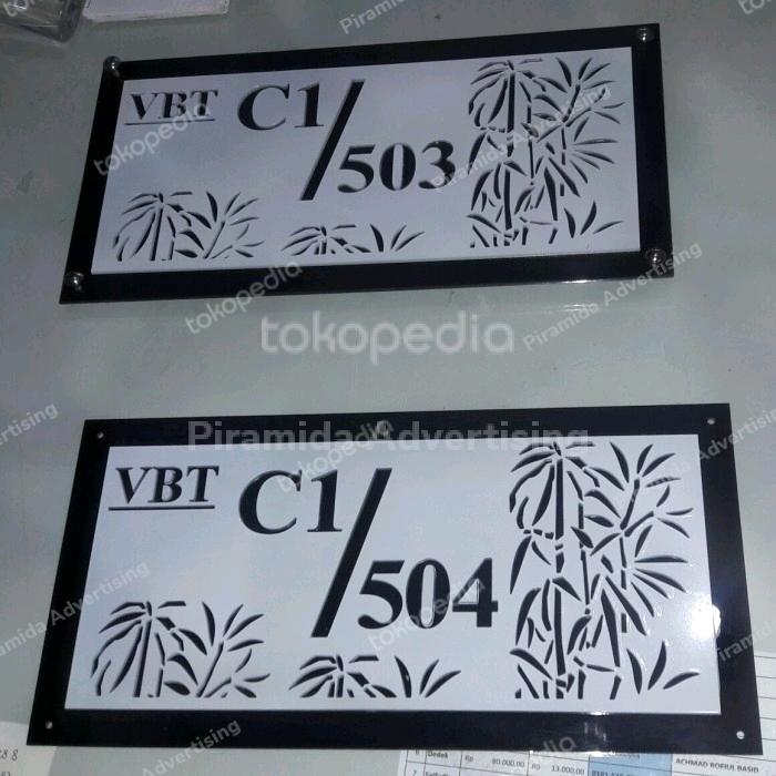 Jual akrilik motif bambu alamat nomor rumah - Kota Surabaya - Piramida ...