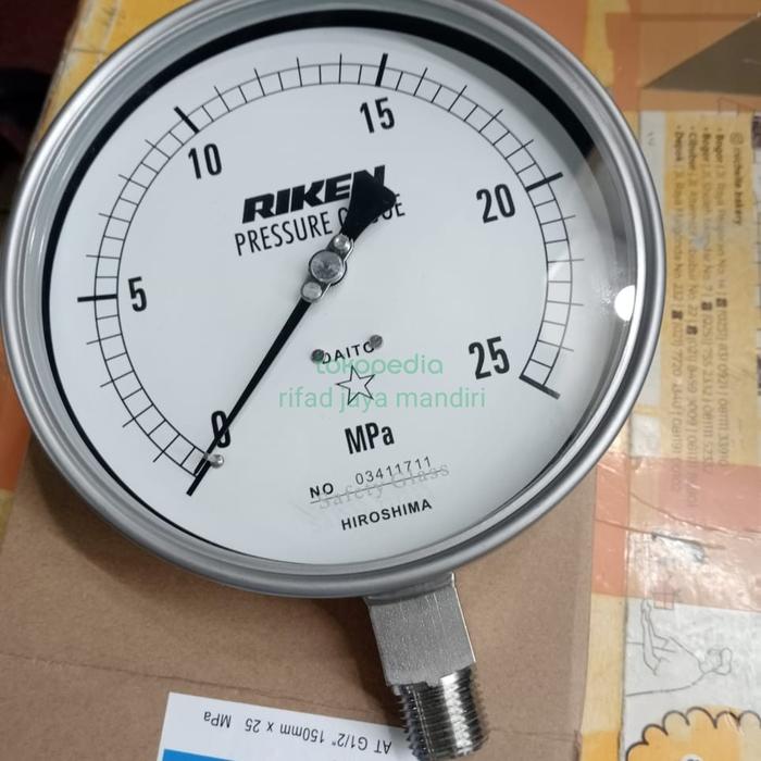 Jual Pressure Gauge 25 Mpa Uk 6 inch Riken Full Stainless - Jakarta Barat - rifad jaya mandiri ...