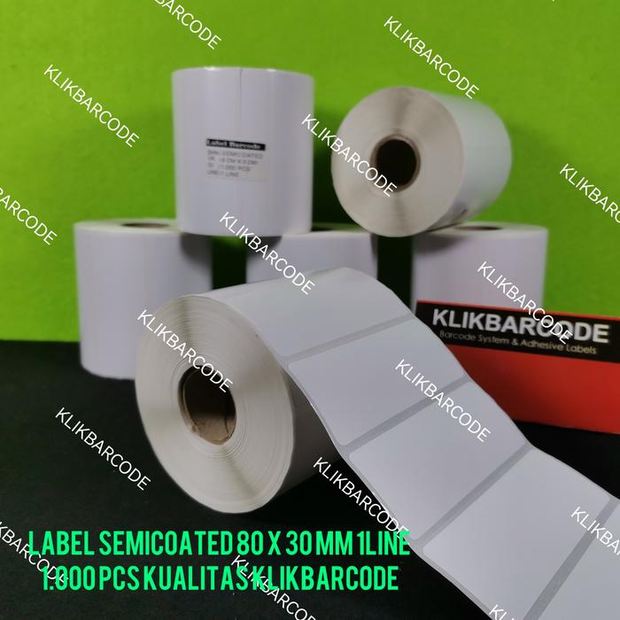 Jual Sticker Label Barcode 80x30 mm @1000 pcs Semicoated - Kota ...