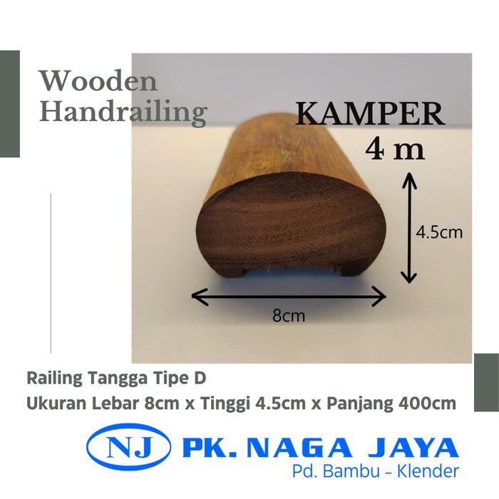 Jual Handrailing Tangga Kayu / Wooden Handrail - Kamper 8cmx4.5cmx400cm ...