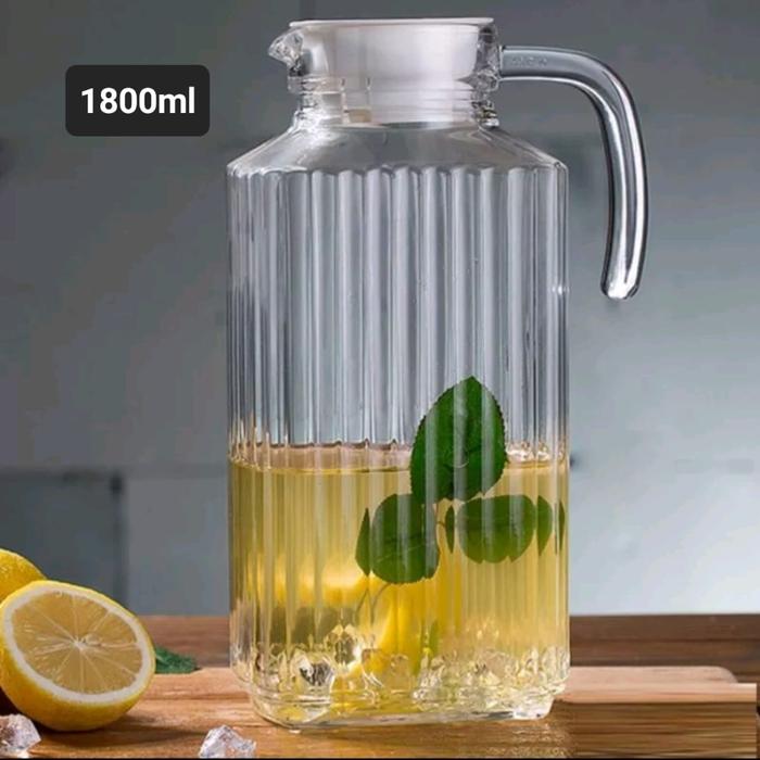 Jual Teko Air Minum Kaca Pitcher Teko Minyak Kaca 1800 Ml (pcl) Di ...