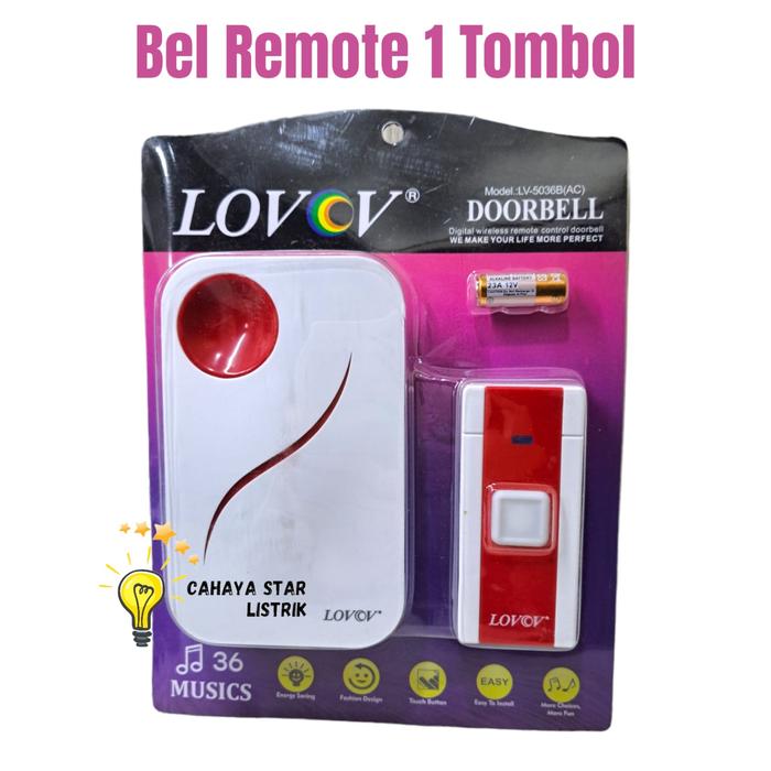 Jual Bel Pintu Rumah / Door Bell Wireless Listrik 1 Tombol / 2 Tombol ...