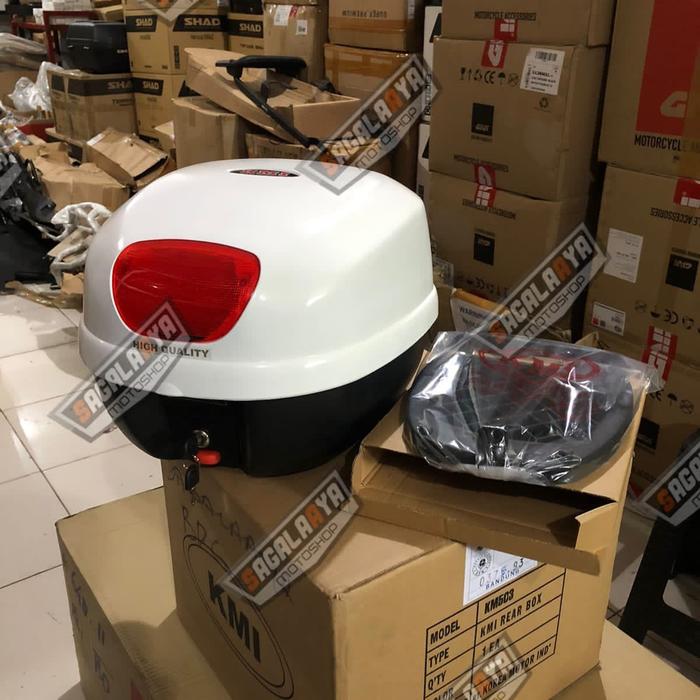 Jual Box Motor KMI 503 cover Putih white box KMI bukan Givi Shad kappa - Kota Bandung ...