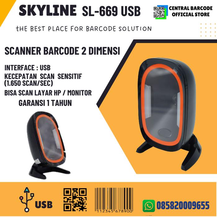 Jual BARCODE SCANNER SKYLINE SL-669 USB 2DIMENSI | GARANSI 1 TAHUN ...