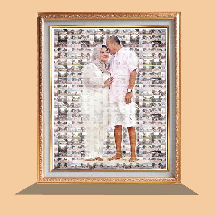 Jual Foto mozaik ukuran 70x90cm albatros frame double list - Jakarta ...