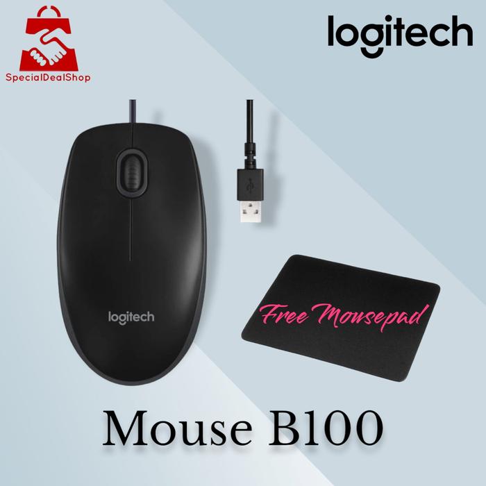 Promo Logitech B100 Mouse Kabel USB Optical - B100 + MOUSEPAD - Jakarta ...