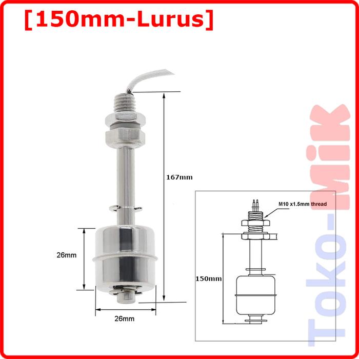 Jual LURUS STAINLESS 304 LEVEL FLOAT SWITCH SENSOR SAKLAR PELAMPUNG ...
