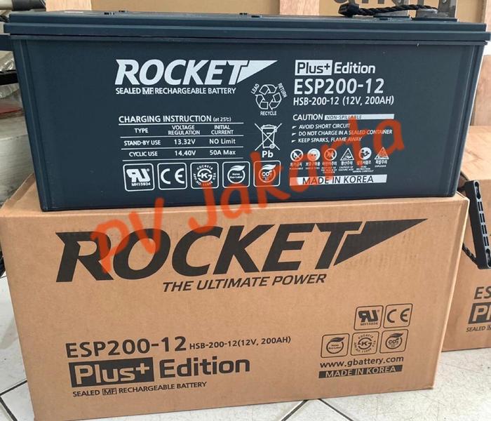 Jual Aki Rocket ESP200-12 VRLA 12V 200Ah Baterai Accu Rocket ESP 200-12 ...