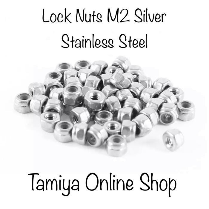 Promo Rep. Tamiya Lock Nuts Silver M2 Stainless Self locking Nylon Locknuts - Kota Depok ...