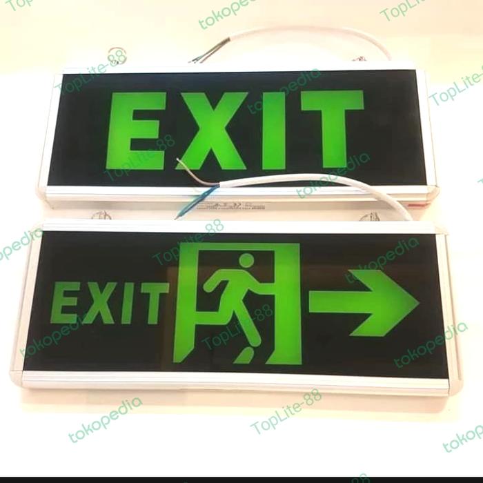 Jual Lampu Emergency EXIT LARI Kaca 2sisi/Lampu Darurat Exit Lamp Kaca ...