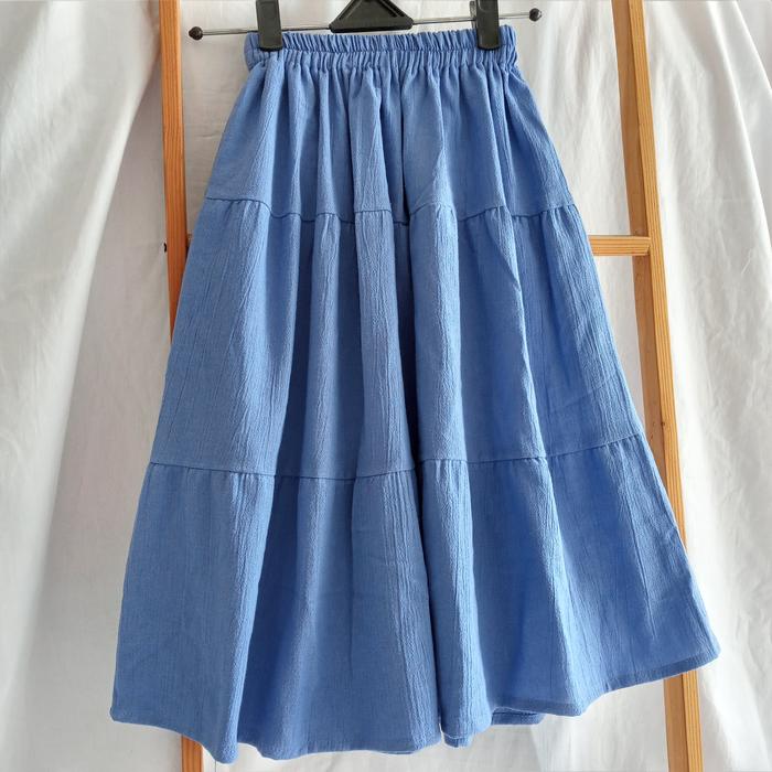 Jual Rok Anak Polos Panjang Perempuan usia 6-12 tahun Rok Anak Linen ...