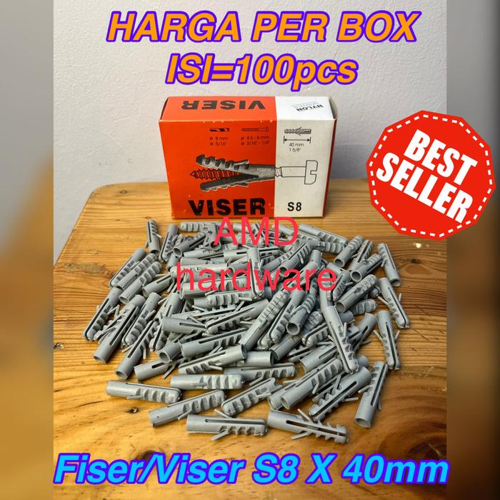 Jual FISHER FISER VISER S6 S8 S10 S12 Penahan Baut Skrup Piser 6 8 10 12 mm - S8 BOX = 100pcs ...