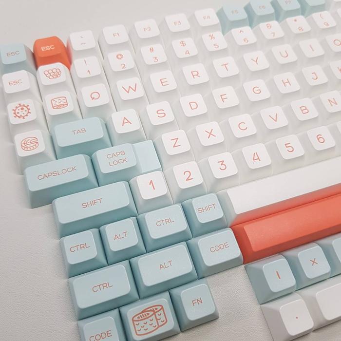 Jual Salmon theme PBT DyeSub HSA - Keycaps Set - Kota Surabaya - Cap ...