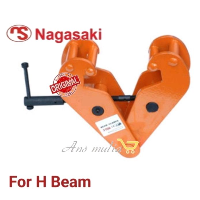 Jual Gantungan Chain Block Hoist 1 ton Nagasaki BEAM CLAMP klem Baja H ...