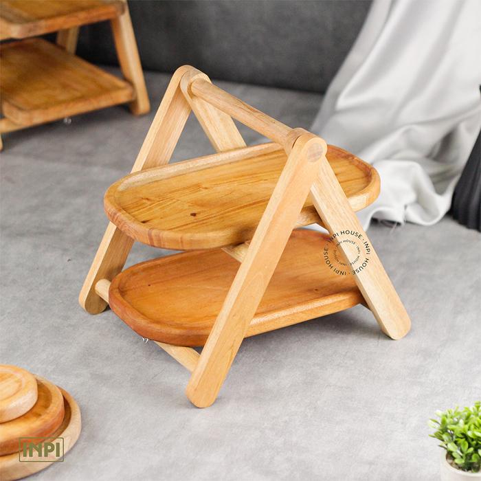 Jual Inpi House - Rak Display Kayu Makanan Tatakan Kue 2 Susun Stand ...