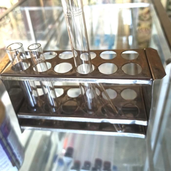Jual Rack Test Tube Stainless Steel Lokal Rak Tabung Reaksi 12 hole ...