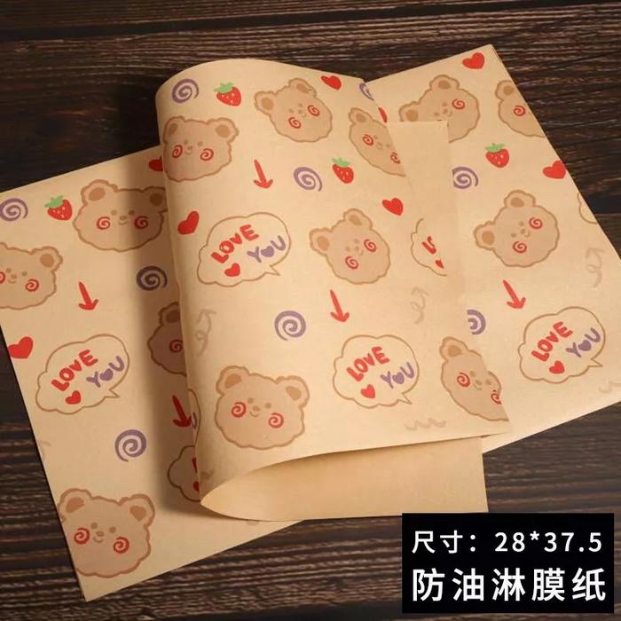 Jual kertas roti motif / wax paper / baking paper motif 28x38cm ...