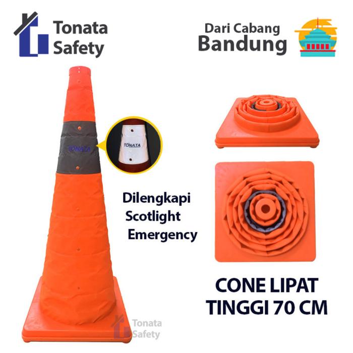 Promo Foldable Traffic Cone Emergency 70 cm / Kerucut Lalu Lintas Lipat ...