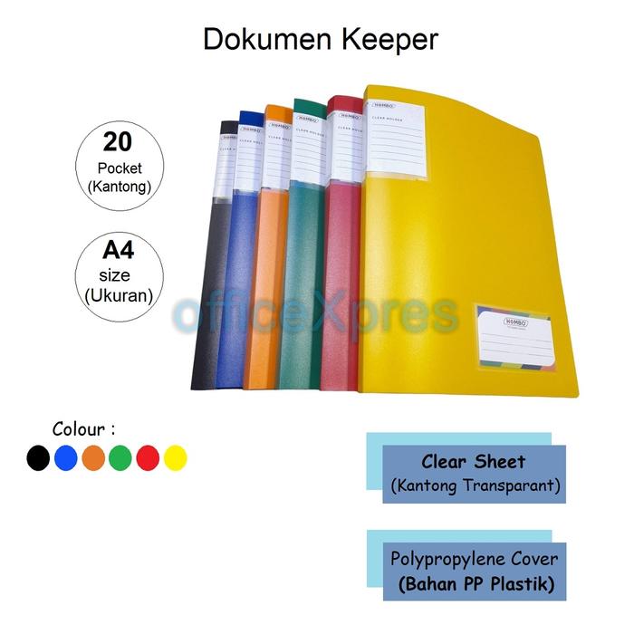 Jual Map plastik / Dokumen Keeper A4 / Clear Holder A4 20 , 40 Lembar ...