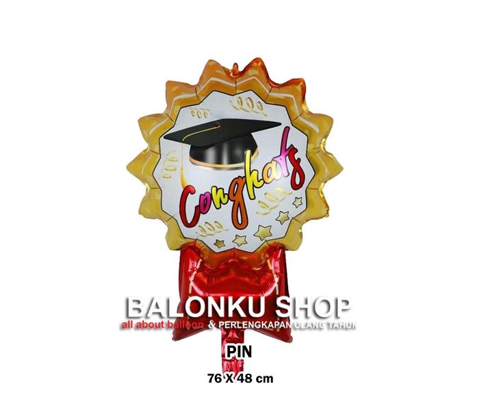 Jual Balon Foil Graduation Pin Badge / Balon Wisuda Medali / Balon ...