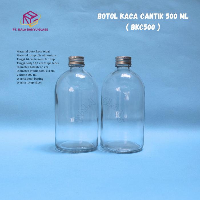 Jual BKC500 botol kaca 500ml / botol juice kopi 500ml bulat tutup ...