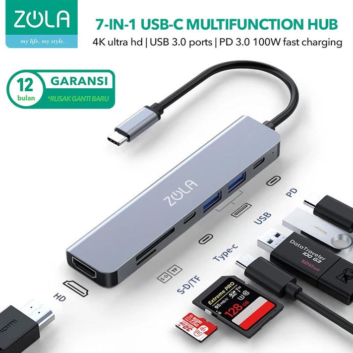 Promo ZOLA 7 IN 1 USB HUB PD 3.0 iPad Pro Macbook Switch Dock Adapter Type C - Jakarta Barat ...