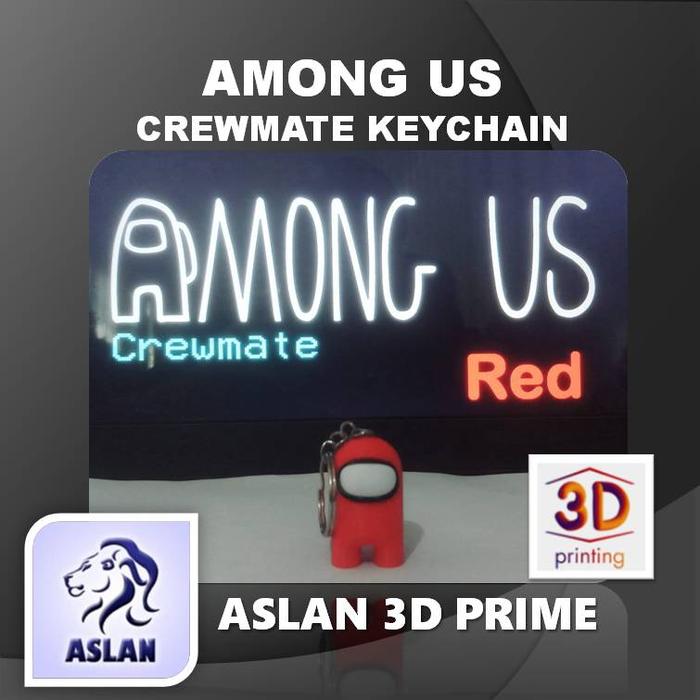 Jual AMONG US CREWMATE KEYCHAIN GANTUNGAN KUNCI 3D Print PLA+ - Red ...