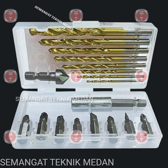 Jual 18PCS MATA BOR BESI KAYU ALUMINIUM COUNTERSINK SEKRUP DRILL SET ...