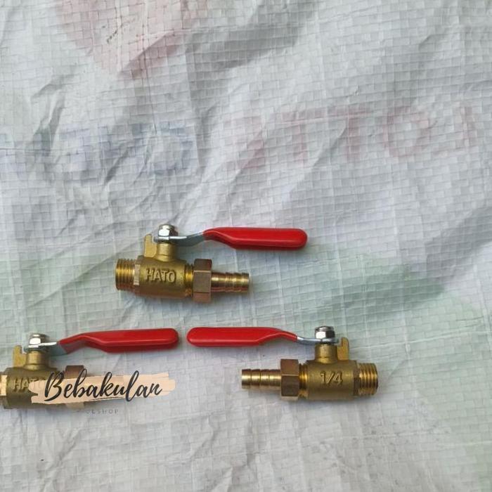 Jual Kran Compresor Hato 1/4" Kuningan/ Kran Hato Compresor Body Besar ...