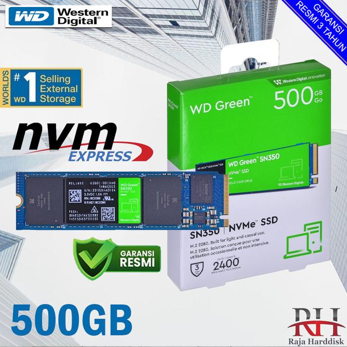 Promo WD Green SSD SN350 M.2 Pcie Gen3 Nvme 2280 500GB - WDC M2 500 GB ...