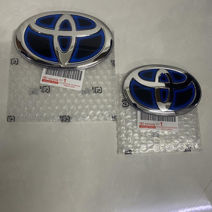 Jual Emblem Hybrid logo Toyota Avanza Veloz glass look blue gradation ...