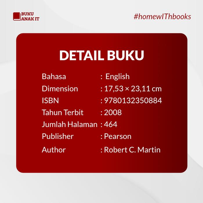 Jual Buku Clean Code: A Handbook Of Agile Software Craftsmanship Di ...