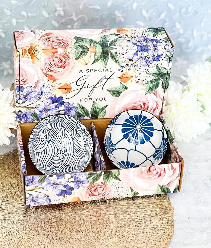 Jual Flower Gift Box Japanese Azura 2 Bowls | Mangkok Keramik - Jakarta ...