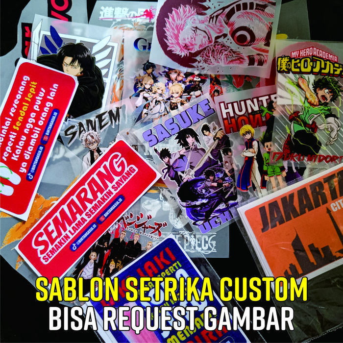 Jual BA144 Custom Sticker Sablon Setrika Untuk Di Kaos atau Kain ...