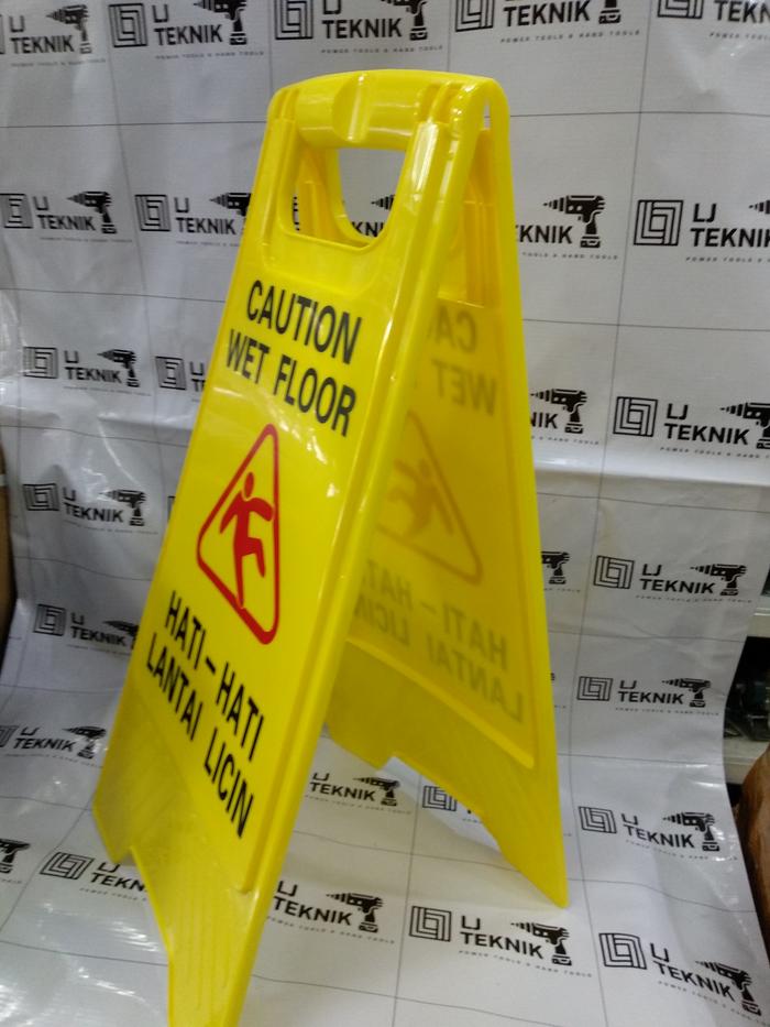 Jual PAPAN TANDA PERINGATAN LANTAI LICIN WARNING SIGN CAUTION WET FLOOR ...